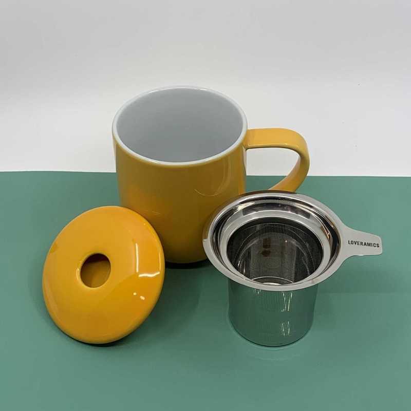 Teetasse mit Sieb 300ml gelb - no39 Concept Store & Bistro